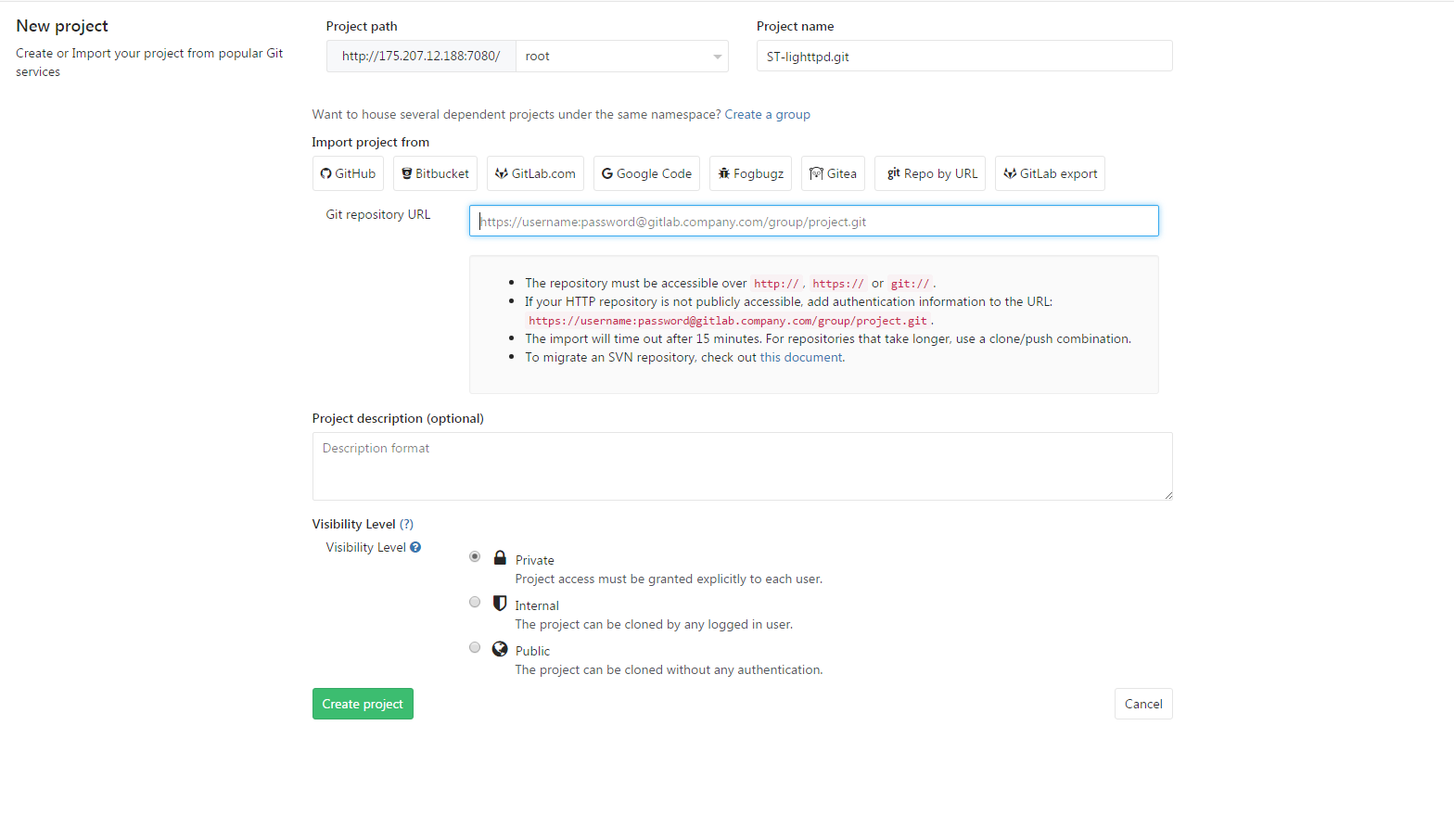 Gitlab Repo Import